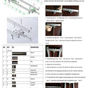 9 FT Rail Mill Guide System 3 Crossbar Kits Work with Chainsaw Mill