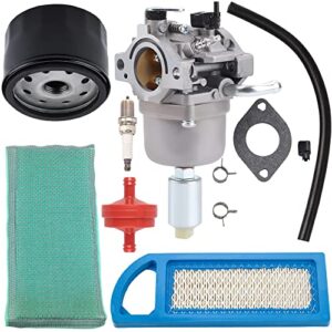 kizut 594593 carburetor + o-il filter + pre filter for nikki 31h777 31c707 31p777 21b000 21b807 for 591731 796109 590400 796078 lawn mower- replaces craftsman lt1000 carburetor