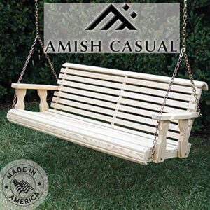 Amish Casual Heavy Duty 800 Lb Roll Back 4ft. Treated Porch Swing