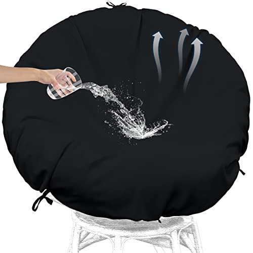 HILUHIDI Papasan Cushion Cover Only, Water-Resistant Papasan Chair Cushion Cover, Easy-to-Clean Papasan Chair Covers with Zipper in Indoor and Outdoor(Black) (D)