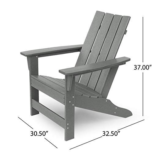 Christopher Knight Home Robert Outdoor Contemporary Adirondack Chair (Set of 2), Gray