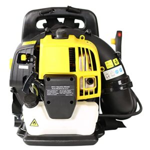 52CC 2 Stroke Backpack Gas Powered 530CFM 248MPH Leaf Blower Grass Lawn Blower Air Cooling Commercial 2 Stroke 52cc Gas Powered Leaf Blower Gasoline Backpack Grass Blower with Harness Air-Cooled