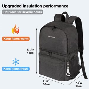 Cooler Backpack,42 Cans Insulated Backpack Cooler Leakproof Double Deck Cooler Bag for Men Women Picnic Fishing Hiking Camping Park Beach Lunch Backpack