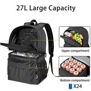 Cooler Backpack,42 Cans Insulated Backpack Cooler Leakproof Double Deck Cooler Bag for Men Women Picnic Fishing Hiking Camping Park Beach Lunch Backpack