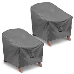 vailge patio adirondack chair covers, heavy duty patio chair cover, waterproof outdoor lawn patio furniture covers (standard – 2 pack, grey)