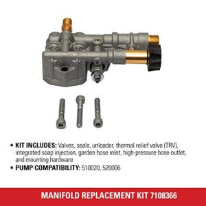 Simpson Cleaning 7108366 Manifold Replacement Kit for OEM Technologies 510020 and 520006 Axial Cam Pressure Washer Pump, Multi