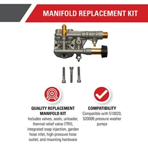 Simpson Cleaning 7108366 Manifold Replacement Kit for OEM Technologies 510020 and 520006 Axial Cam Pressure Washer Pump, Multi