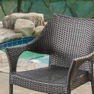 Christopher Knight Home Cliff Outdoor Wicker Chairs, 2-Pcs Set, Grey