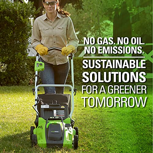 Greenworks 40V 16" Cordless Electric Lawn Mower, 4.0Ah Battery and Charger Included