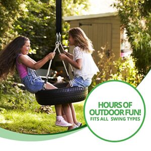 Easy Hang Tree Swing Straps- Holds 2200lbs. - Heavy Duty Carabiner and Spinner - Perfect for Tire and Saucer Swings, Waterproof - Easy Picture Instructions - Carry Bag Included! (8 Feet Double)