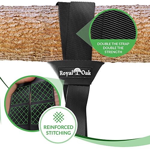 Easy Hang Tree Swing Straps- Holds 2200lbs. - Heavy Duty Carabiner and Spinner - Perfect for Tire and Saucer Swings, Waterproof - Easy Picture Instructions - Carry Bag Included! (8 Feet Double)