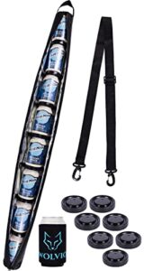 super large golf beer sleeve for golf bag with 7 reusable cold packs – xl-size: 9 cans golf cooler bag – great golf gift – golf bag beer cooler sleeve – with detachable strap – original black