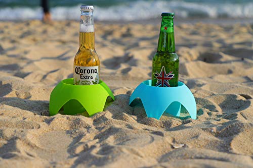 Beach Vacation Essentials Accessories - Beach Drink Cup Holder Sand Coasters, Beach Trip Must Haves Sand Cup Holders for Women Adults Family Friends(Multicolor, 7 Pack)