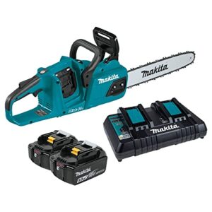 makita xcu07pt 18v x2 (36v) lxt lithium-ion brushless cordless (5.0ah) 14″ chain saw kit, teal