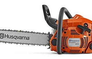 Husqvarna 445 Gas Chainsaw, 50-cc 2.8-HP, 2-Cycle X-Torq Engine, 18 Inch Chainsaw with Automatic Oiler, For Wood Cutting and Tree Trimming