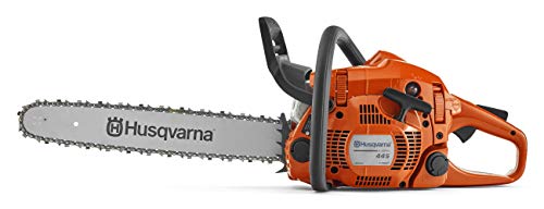 Husqvarna 445 Gas Chainsaw, 50-cc 2.8-HP, 2-Cycle X-Torq Engine, 18 Inch Chainsaw with Automatic Oiler, For Wood Cutting and Tree Trimming