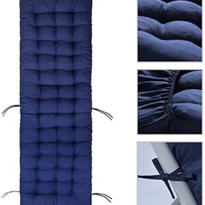 Sun Lounger Chair Cushions,67-inch Lounge Chaise Cushion Sun Lounger Mattress with Non-Slip Back Elastic Sleeve for Garden Outdoor/Indoor/Sofa/Tatami/Car Seat/Bench(67 x 21 x 3 inch, Blue)