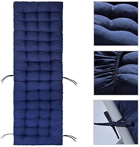 Sun Lounger Chair Cushions,67-inch Lounge Chaise Cushion Sun Lounger Mattress with Non-Slip Back Elastic Sleeve for Garden Outdoor/Indoor/Sofa/Tatami/Car Seat/Bench(67 x 21 x 3 inch, Blue)