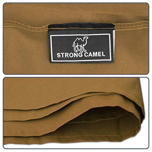 Strong Camel Dual Tier Gazebo Replacement 10' x 10' Canopy Top Cover Awning Roof Top Cover (Brown)