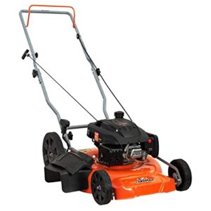 yardmax 21 in. 170cc 2-in-1 gas walk behind push lawn mower with high rear wheels