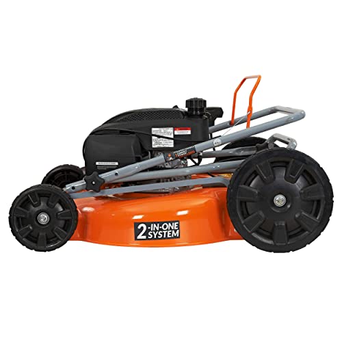 YARDMAX 21 in. 170cc 2-in-1 Gas Walk Behind Push Lawn Mower with High Rear Wheels