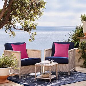 OTOSTAR Pack of 2 Outdoor Waterproof Throw Pillow Covers 18x18 Inch Garden Decorative Pillow Covers Square Outdoor Pillowcases Patio Cushion Case Pillows for Couch Tent Sofa Balcony Decor (Hot Pink)