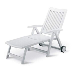 kettler roma folding lounger in white resin