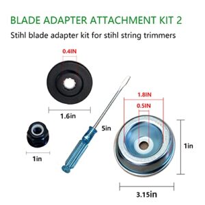 AI.YUYU Upgrade 2-Set 10" x 80T Carbide Tip Brush Cutter Blade with The Universal Adapter Kit for Cutter, Trimmer, Weed Eater (2 Different Adapter Kits Totaling 9 Parts)