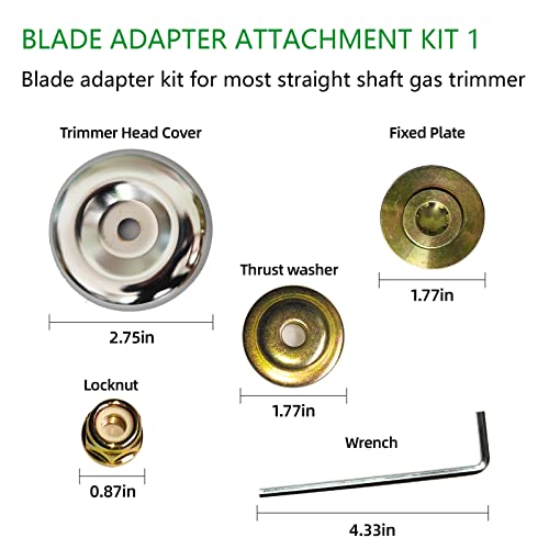 AI.YUYU Upgrade 2-Set 10" x 80T Carbide Tip Brush Cutter Blade with The Universal Adapter Kit for Cutter, Trimmer, Weed Eater (2 Different Adapter Kits Totaling 9 Parts)