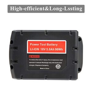 CELL9102 Replacement M18 Battery and Charger Combo for Milwaukee 18V 48-11-1850 Battery and 48-59-1812 Charger, Capacity Output 5.0Ah