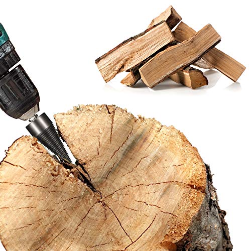 3 Pieces 42 mm Wood Splitting Drill Bit Black Metal Drill Screw Cone Driver Firewood Log Splitter Drill Bit Set Electric Wood Chopping Tool for Household Electric Drill Cutting Holes