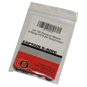 Captain O-Ring - Power Pressure Washer O-Rings for 1/4" Quick Coupler, High Temperature Viton FKM (10 Pack)