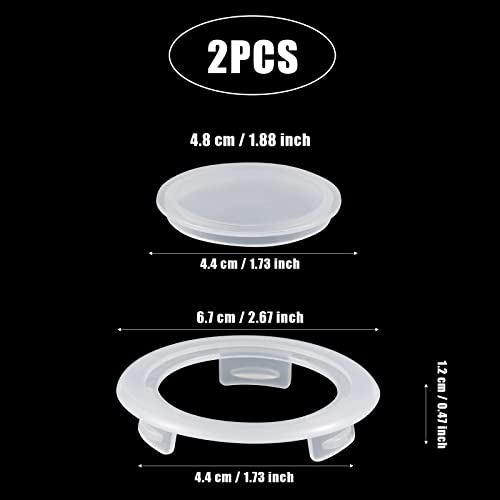 SAVITA 2 Sets Patio Table Umbrella Hole Rings and Caps, Plastic 2 Inch Patio Umbrella Hole Plug Insert Ring and Cap Set for Outdoor Activities Summer Garden Parties (Transparent)