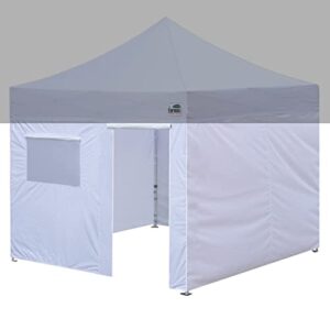 eurmax usa full zippered walls for 10 x 10 easy pop up canopy tent,enclosure sidewall kit with roller up mesh window and door 4 walls only,not including frame and top (white)