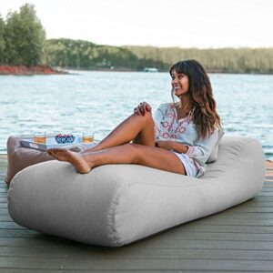 jaxx arlo outdoor bean bag sun lounger | pool patio chaise recliner |, granite