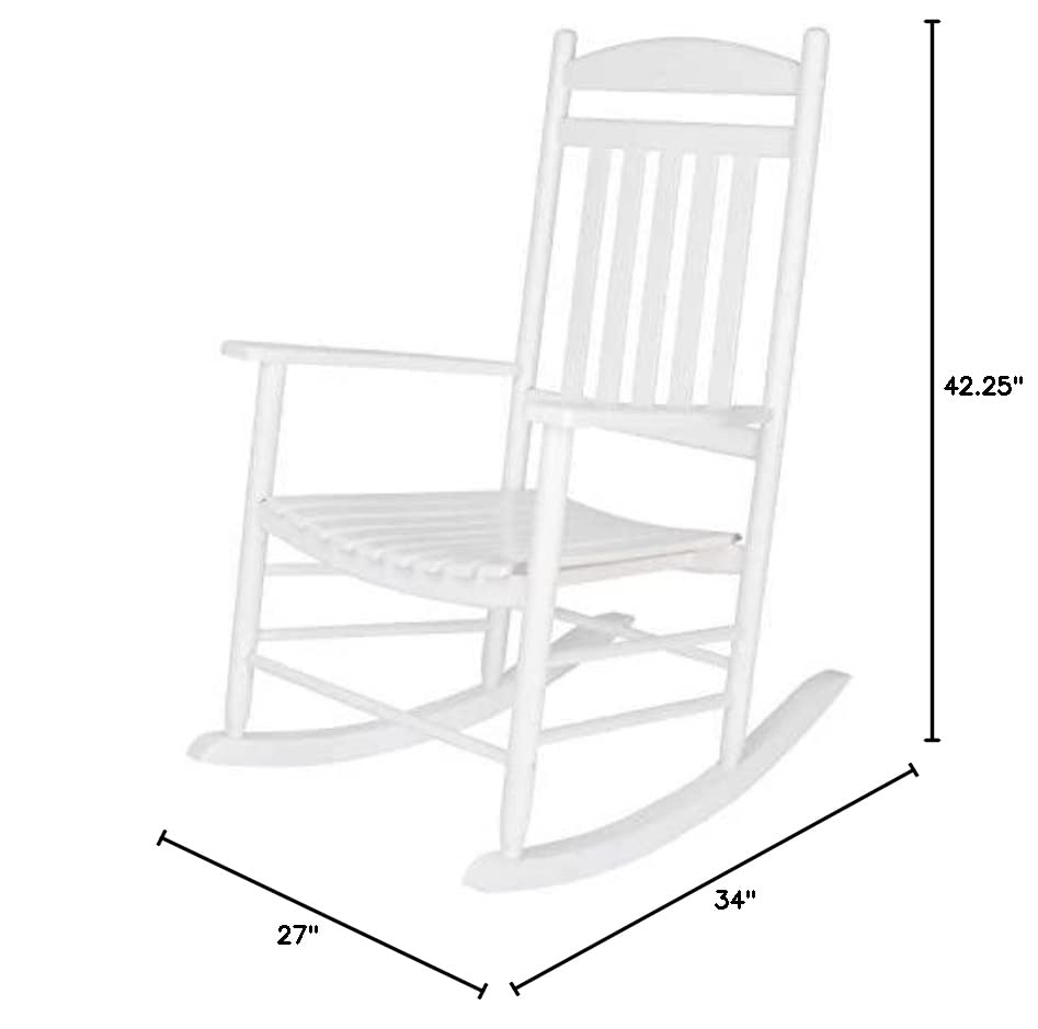 Shine Company 4331WT Maine Outdoor Patio Rocking Chair, White