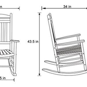 Shine Company 4331WT Maine Outdoor Patio Rocking Chair, White