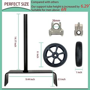 MUTOGLAVA Adjustable String Trimmer Support Wheel Attachment, 6inch Wheels Auxiliary Walk Behind String Trimmer with 26mm (1 Inch) Fixed Seat and 2 Silicone Pads for Weed Trimmer Grass Cutter Holder