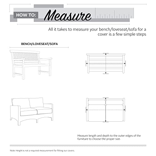 Classic Accessories Veranda Water-Resistant Patio Sofa/Loveseat/Bench Cover, 58 x 32.5 x 31 Inch, Patio Furniture Covers