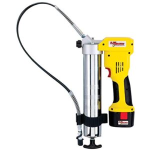 lumax lx-1175 handyluber 12v cordless grease gun with single battery, 7000 psi , yellow