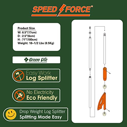 SPEED FORCE Log Splitter-Kindling Splitter-Wood Splitter-Firewood Splitter-Kindling Cracker – No Axe!