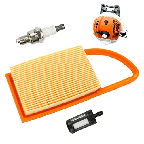 AILEETE Air Filter With Fuel Filter Spark Plug for Stihl BR500 BR550 BR600 Backpack Blowers, Replaces 4282 141 0300, 4282 141 0300B