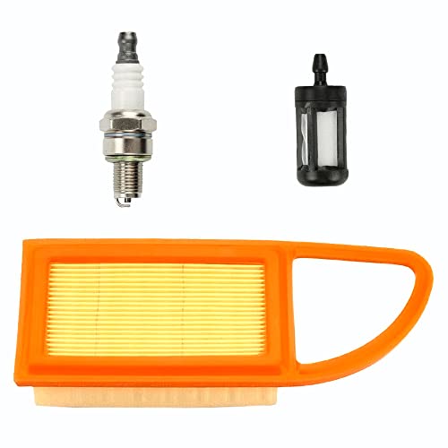 AILEETE Air Filter With Fuel Filter Spark Plug for Stihl BR500 BR550 BR600 Backpack Blowers, Replaces 4282 141 0300, 4282 141 0300B