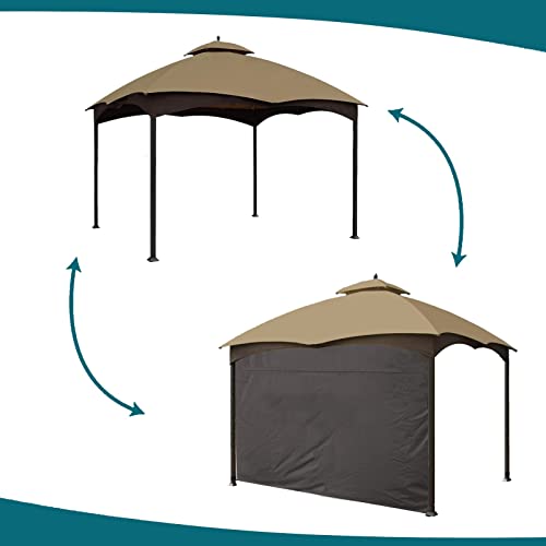 Gazebo Universal Replacement Privacy Curtain - Wonwon Privacy Panel Canopy Side Wall for 10' x 10' Outdoor Gazebo (Brown)