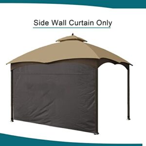 Gazebo Universal Replacement Privacy Curtain - Wonwon Privacy Panel Canopy Side Wall for 10' x 10' Outdoor Gazebo (Brown)