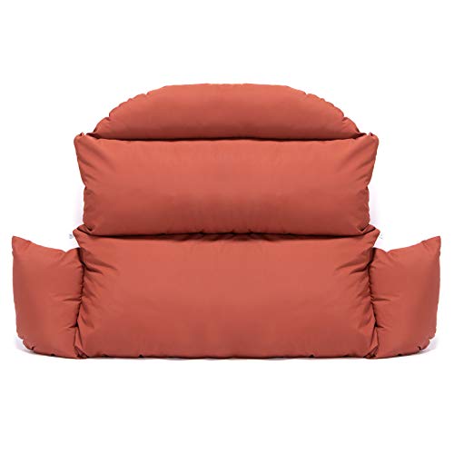 LeisureMod Hanging 2 Person Double Egg Swing Chair Cushion (Dark Orange)