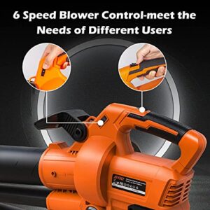 AIVOLT 40V Cordless Leaf Blower Vacuum - 600CFM 150MPH 3 in 1 Battery Powered Leaf Blowers/Mulcher with 2X 2.0 Ah Batteries and Quick Charger for Lawn Care and Snow Blowing