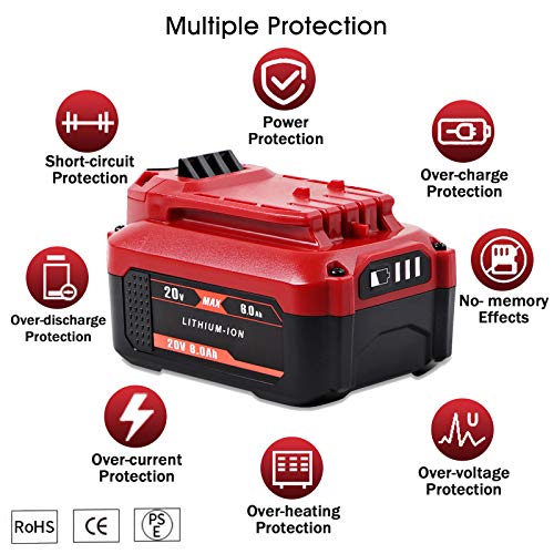 CaliHutt 【3RD-Upgrade 6.0Ah 20V Replacement Battery for V20 Craftsman 20V Battery MAX CMCB204 CMCB202 CMCB201 CMCD700C1 CMCS500B (All of V20 Cordless Tool Series) High Capacity