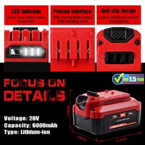 CaliHutt 【3RD-Upgrade 6.0Ah 20V Replacement Battery for V20 Craftsman 20V Battery MAX CMCB204 CMCB202 CMCB201 CMCD700C1 CMCS500B (All of V20 Cordless Tool Series) High Capacity