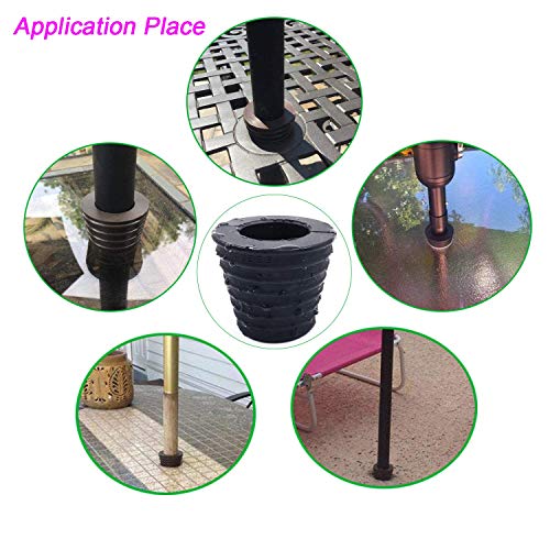 SUQ I OME Outdoor Patio Parasol Umbrella Cone Wedge Fits Umbrella Pole Diameter 1.5 Inch/ 38 mm, for Patio Parasol Table Hole Opening or Parasol Base Stand 1.94 to 2.7 Inch (Black)